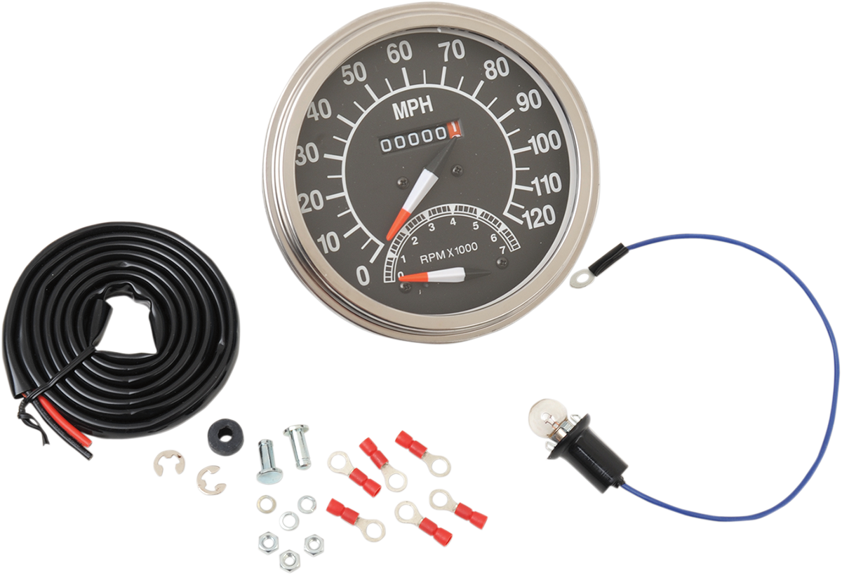 DRAG SPECIALTIES 5" FL-Style 1:1 Ratio Imperial Speedometer with Tacho ...