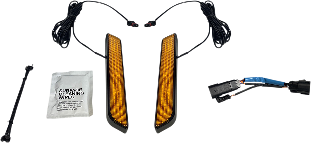 CUSTOM DYNAMICS LED Fork Light - Amber - Black — Lifestyle Cycles