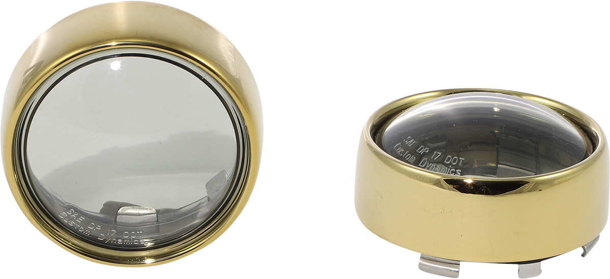 CUSTOM DYNAMICS Bezel/Lenses for ProBEAM® Bullet Turn Signals - Gold/S ...