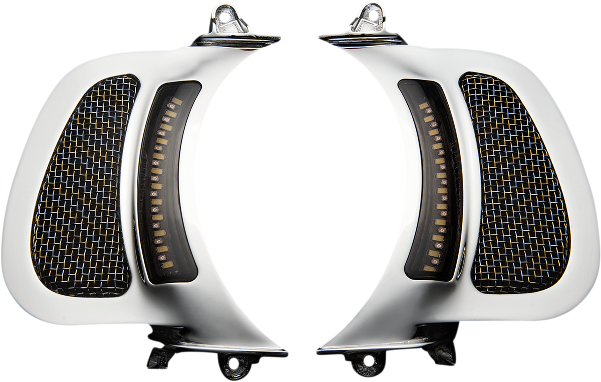 CUSTOM DYNAMICS Genesis® 4 Dynamic LED Road Glide® Vent Inserts - Chro ...