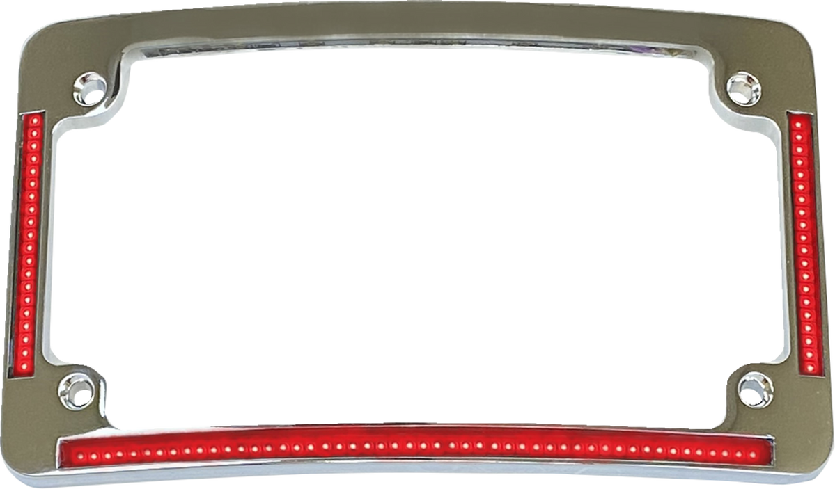 CUSTOM DYNAMICS Radius License Plate Frame with Auxiliary Red LEDs and ...