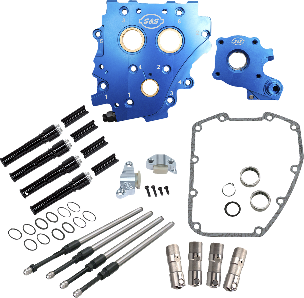 S&S CYCLE Cam Chest Kit without Cams - Chain Drive - Black Pushrods ...