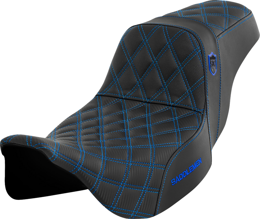 SADDLEMEN Pro Series SDC Performance Seat - w/o Backrest - Blue Stitch ...
