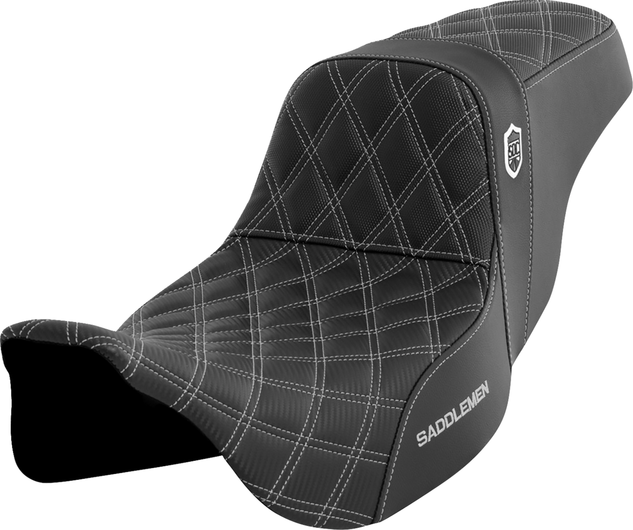 SADDLEMEN Pro Series SDC Performance Seat - w/o Backrest - Silver Stit ...