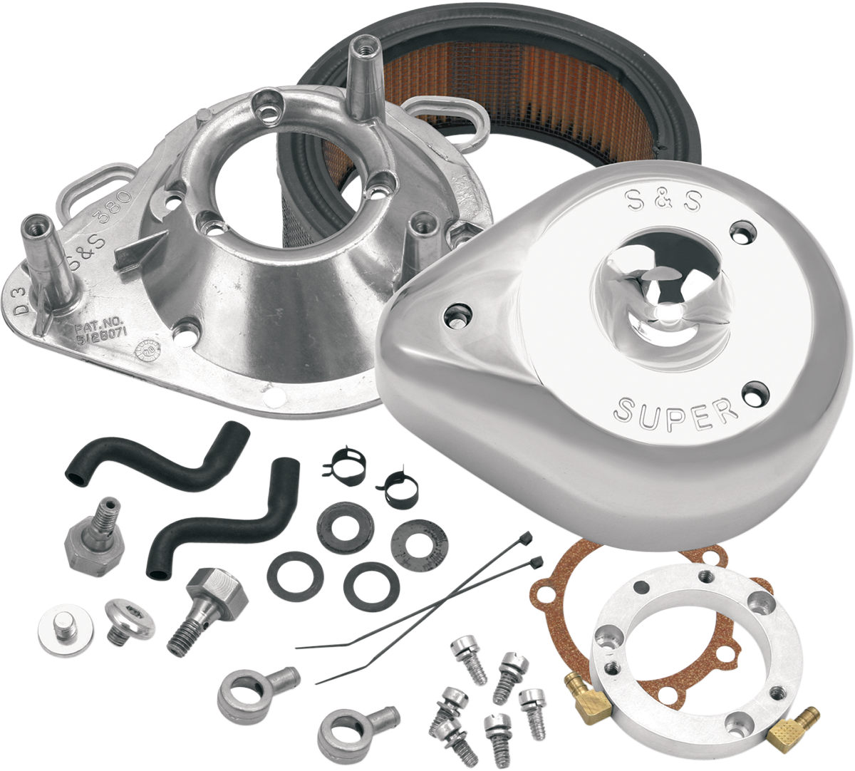 S&S CYCLE Teardrop Air Cleaner Kit - Chrome — Lifestyle Cycles
