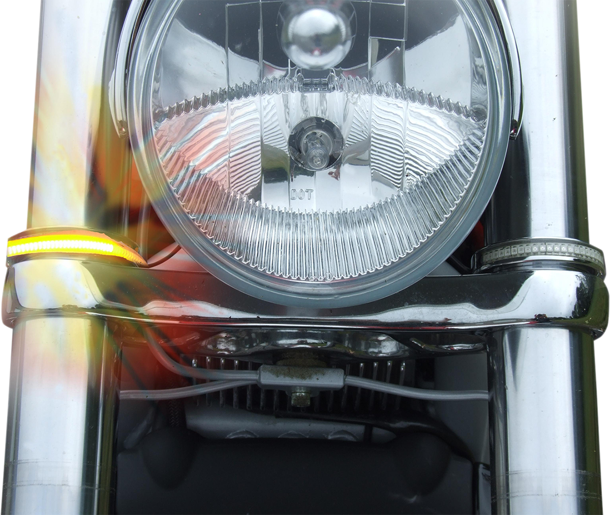 CUSTOM DYNAMICS Wrap-Arounds™ LED Turn Signals - 43 mm - Chrome - Clea ...