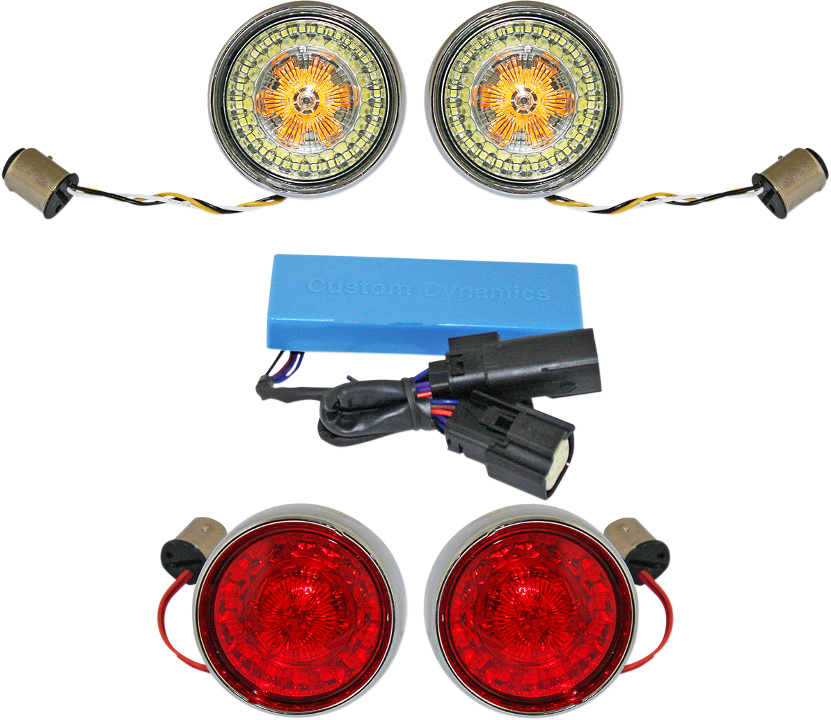 CUSTOM DYNAMICS Complete Front & Rear Turn Signal Conversion Kit with ...