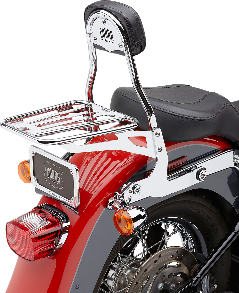 COBRA Detachable Backrest Kit - 14" - Chrome - Softail '00-'06 ...
