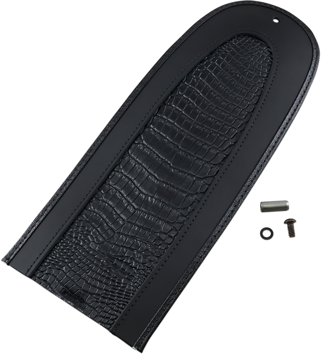 DRAG SPECIALTIES Fender Bib Embossed Faux Gator Leather Center - Black ...