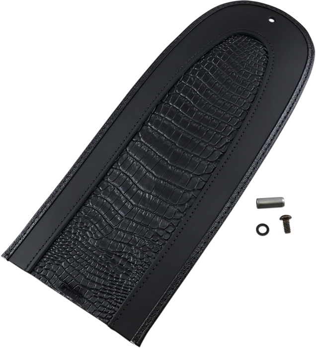 DRAG SPECIALTIES Fender Bib Embossed Faux Gator Leather Center - Black ...
