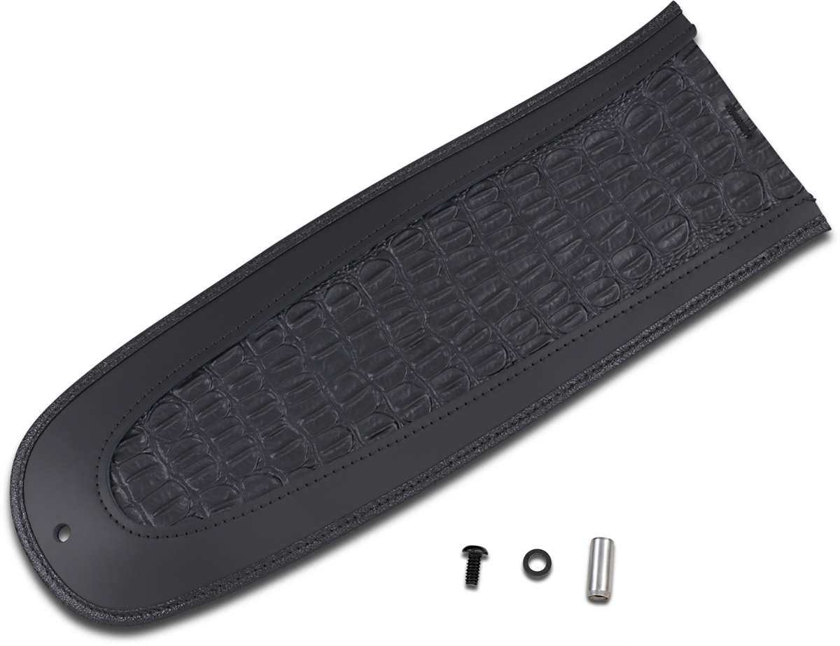 DRAG SPECIALTIES Fender Bib Embossed Faux Gator Leather Center - Black ...