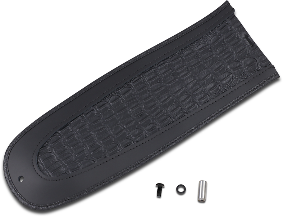 DRAG SPECIALTIES Fender Bib Embossed Faux Gator Leather Center - Black ...