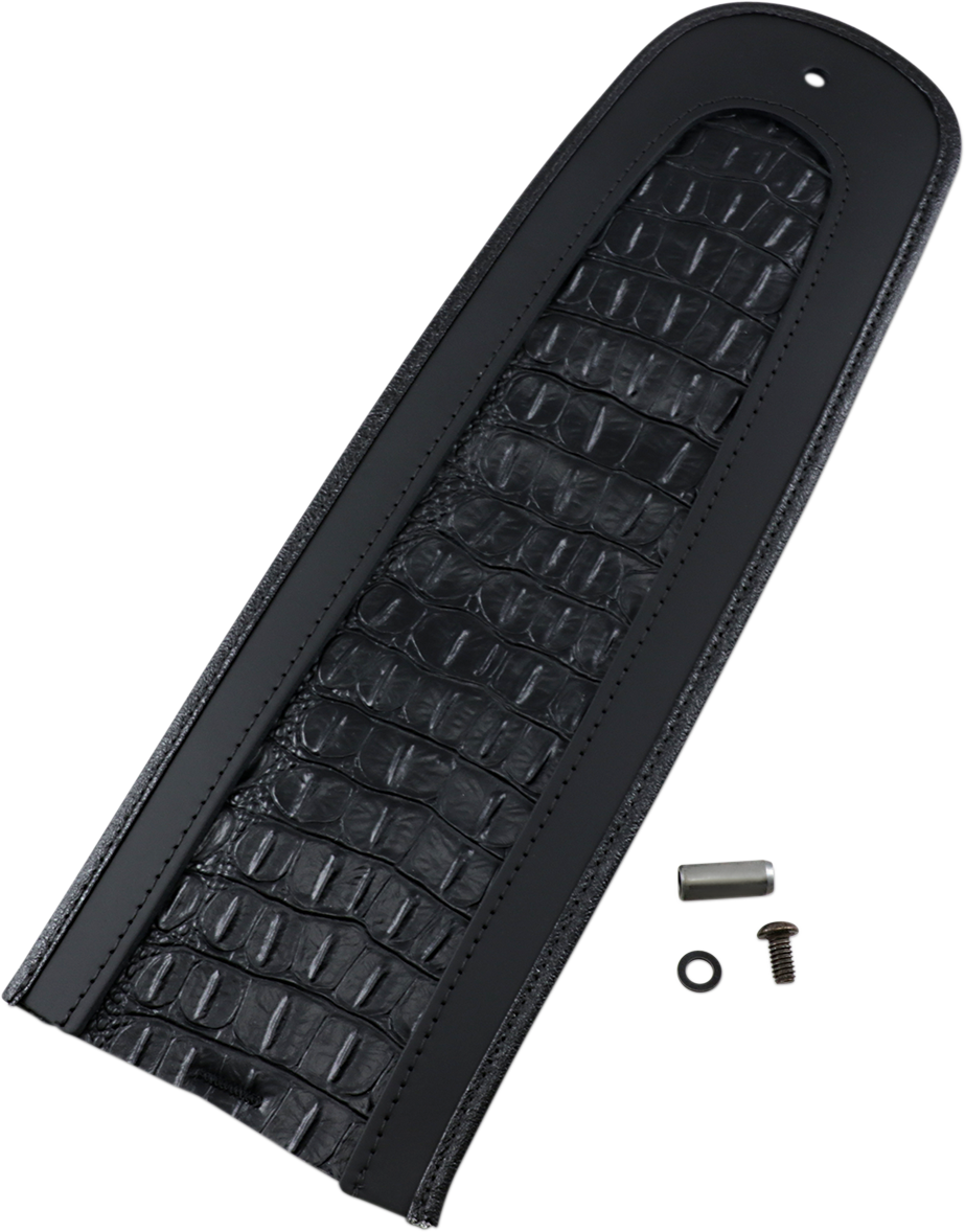 DRAG SPECIALTIES Fender Bib Embossed Faux Gator Leather Center - Black ...