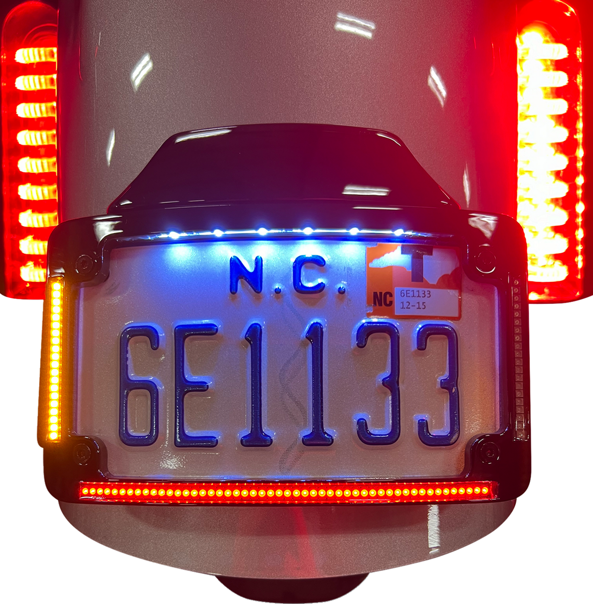 CUSTOM DYNAMICS All-In-One Auxiliary LED License Plate Frame - Black ...