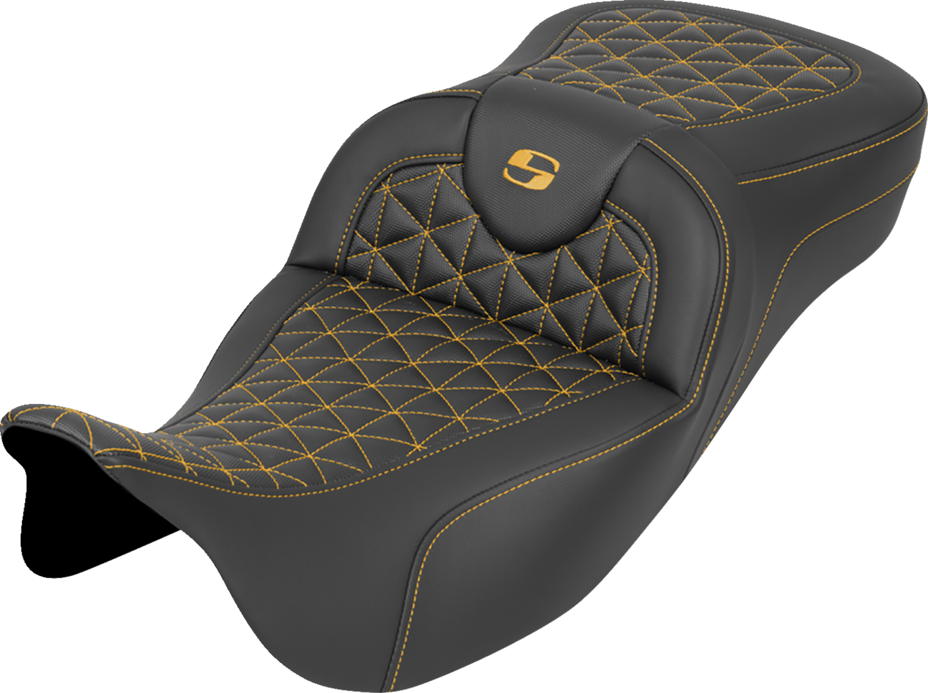 SADDLEMEN RoadSofa™ Tri Gripper Seat - Extended Reach - Gold Stitch ...