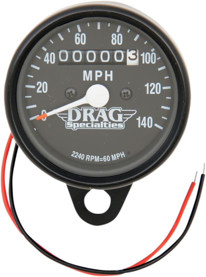DRAG SPECIALTIES 2.4" Mini Mechanical Imperial Speedometer with LED In ...