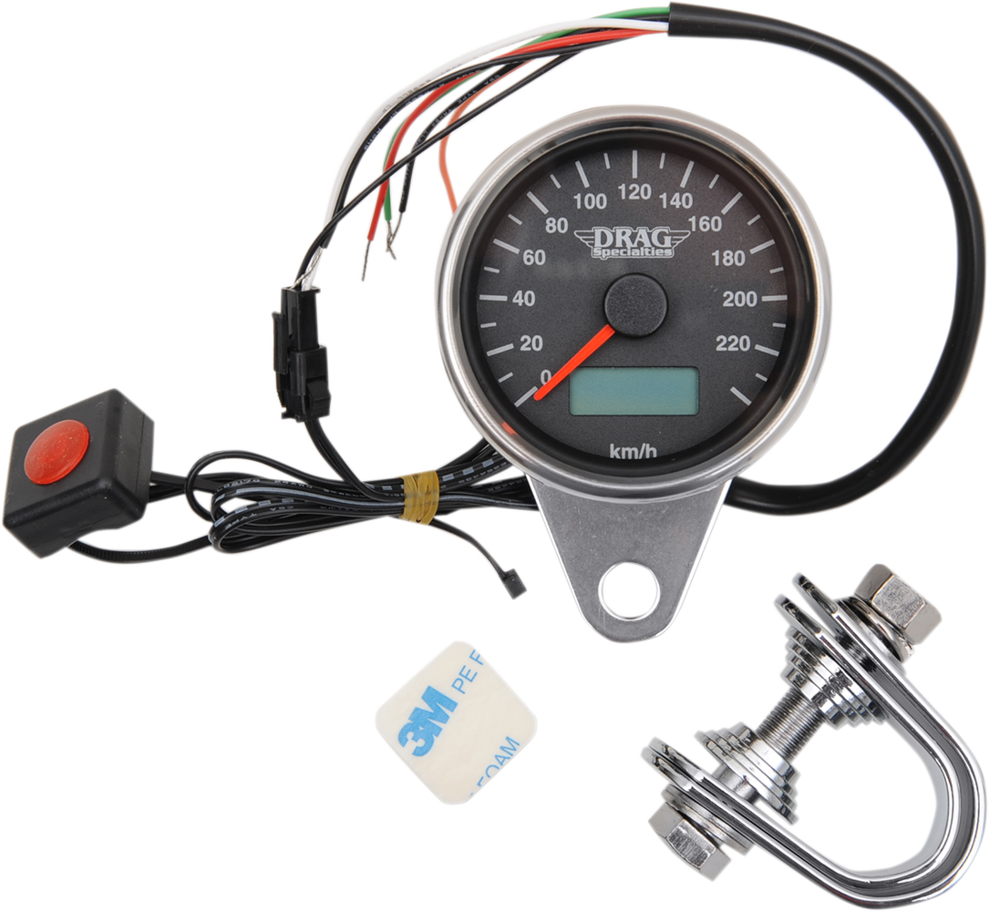 DRAG SPECIALTIES Programmable Mini Electronic Speedometer with Odomete ...