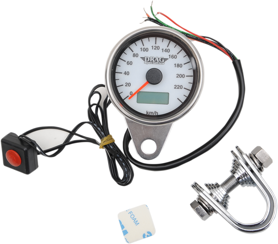 DRAG SPECIALTIES 2.4" Programmable Mini Electronic Metric Speedometer ...