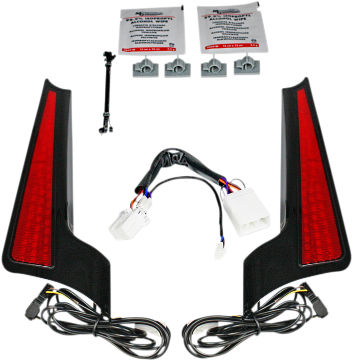 CUSTOM DYNAMICS Fascia Panels LED Auxiliary Lights - Black - Red - '06 ...
