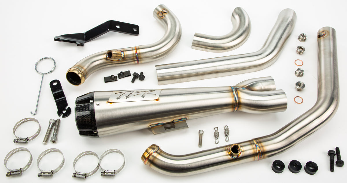 TBR Comp S 2in1 Exhaust Brushed W/Cf End Cap - '18'-'24 SOFTAIL ...